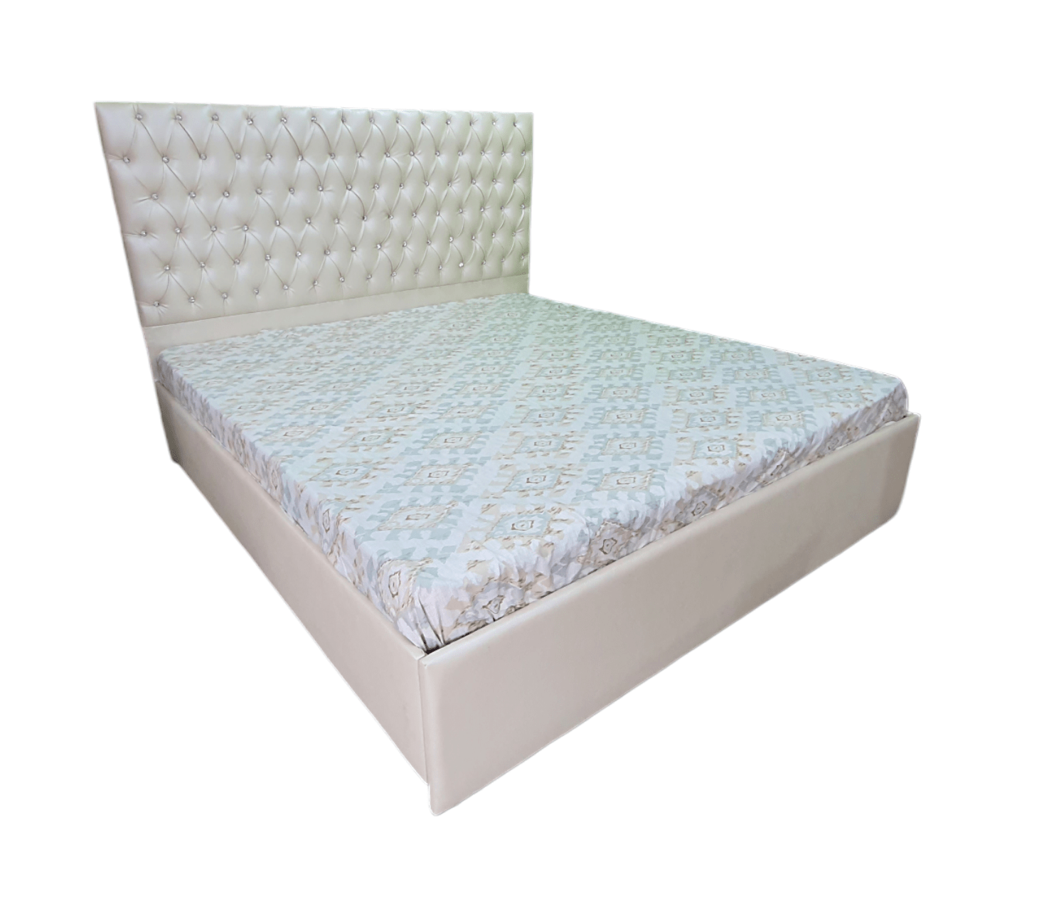 SNG Assam Teak Wood and Plywood Bed - Luxury Cushioning Design 3